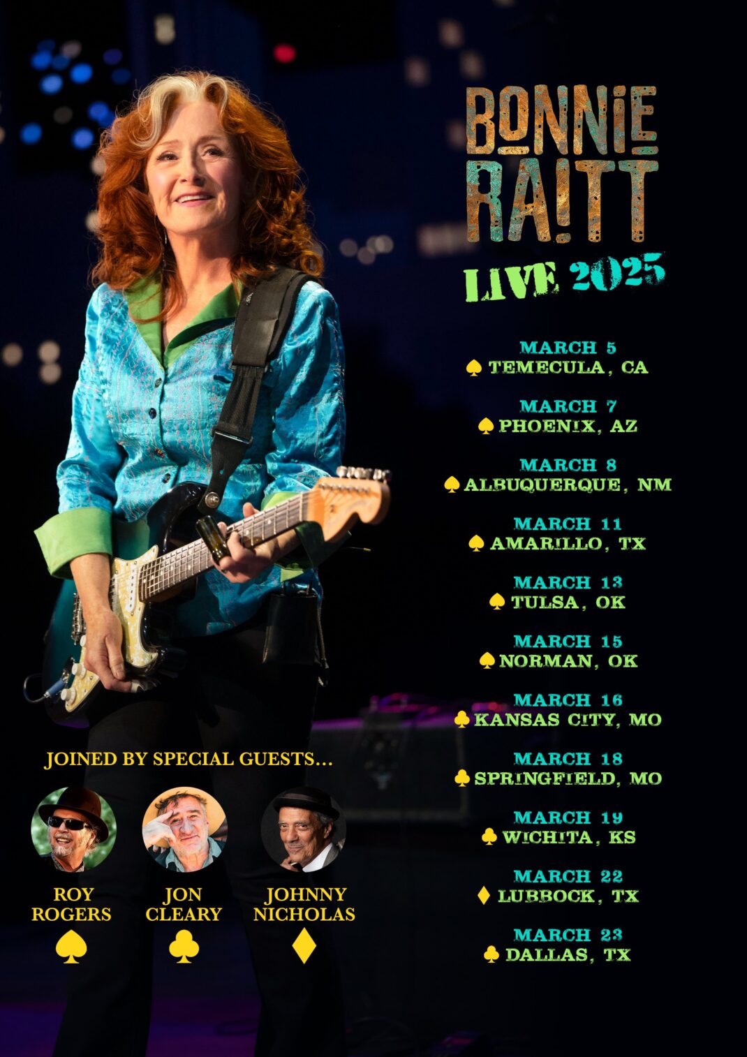 Special Guests announced for March 2025 tour dates | BonnieRaitt.com